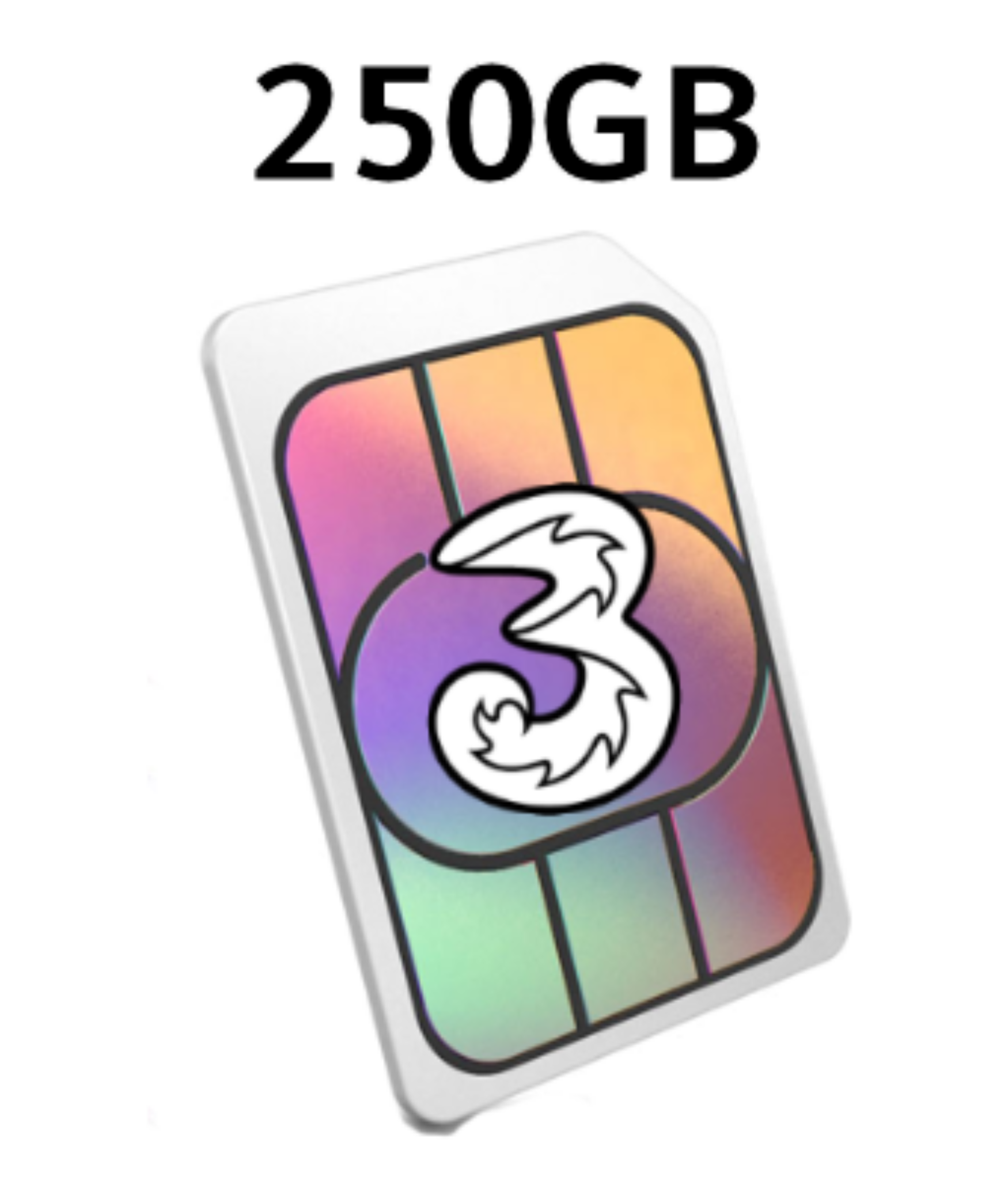 250GB 12 month 3 SIM Only contract